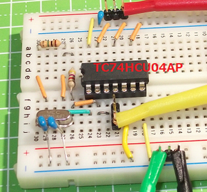定番回路のたしなみ(10) 74HCU04で、水晶振動子を発振させてみる | デバイスビジネス開拓団